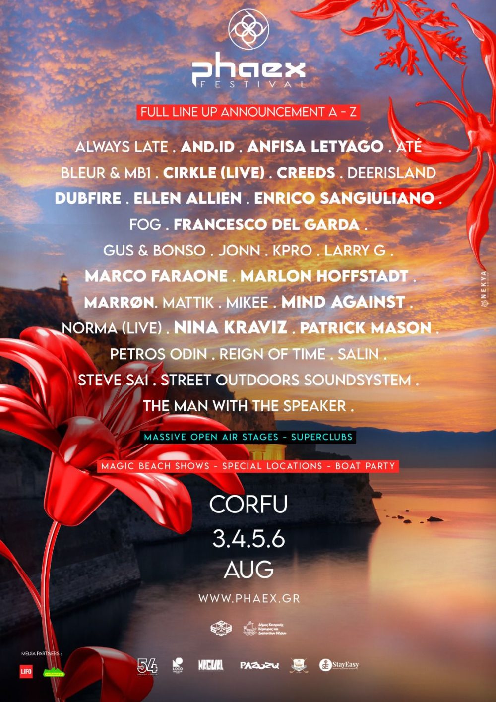 Phaex Festival ️ 3 - 6 AUG @ CORFU ISLAND 2023 - Visit Corfu